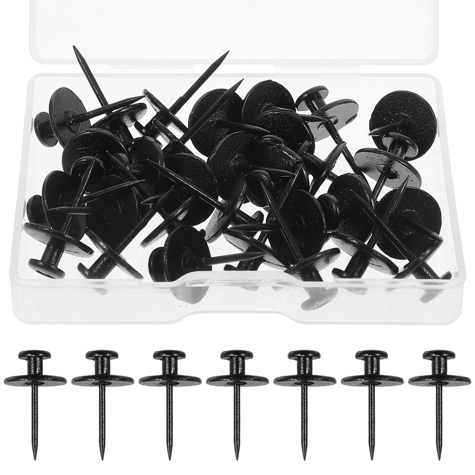 WRISTBIQUE Black Thumb Tacks for Wall Hanging 30pcs Heart Design Zinc ...