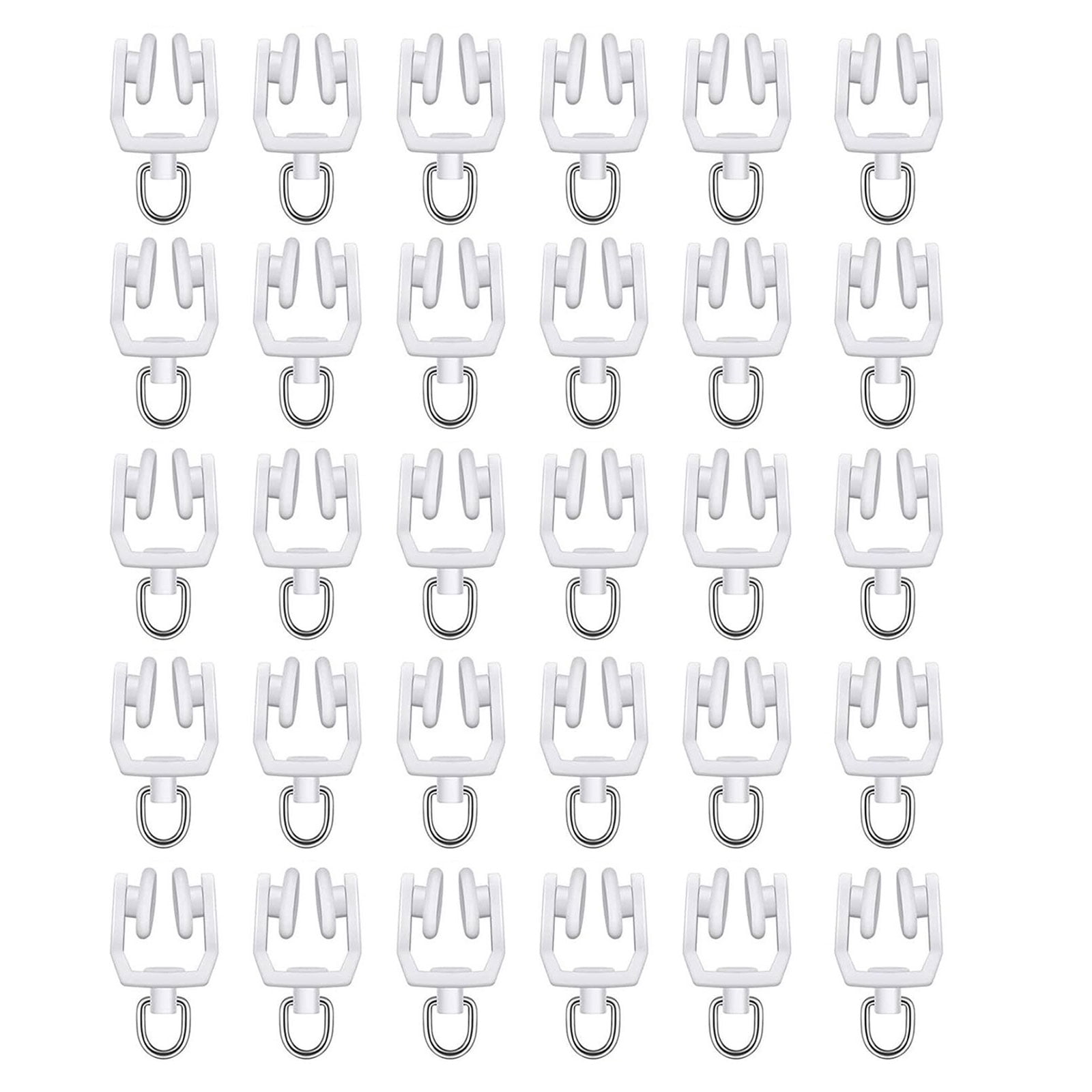 30pcs Heavy Duty Curtain Track Rollers Hook Flexible Curtain Systems ...