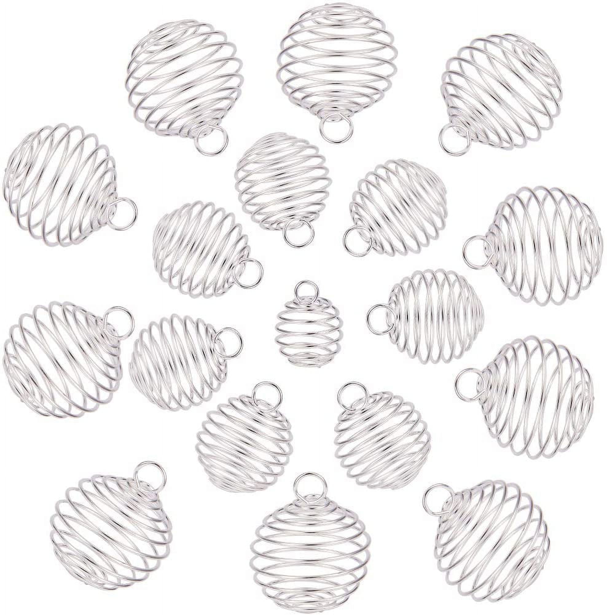 30pcs Iron Round Spiral Bead Cage Pendants Lava Stone Holder for ...