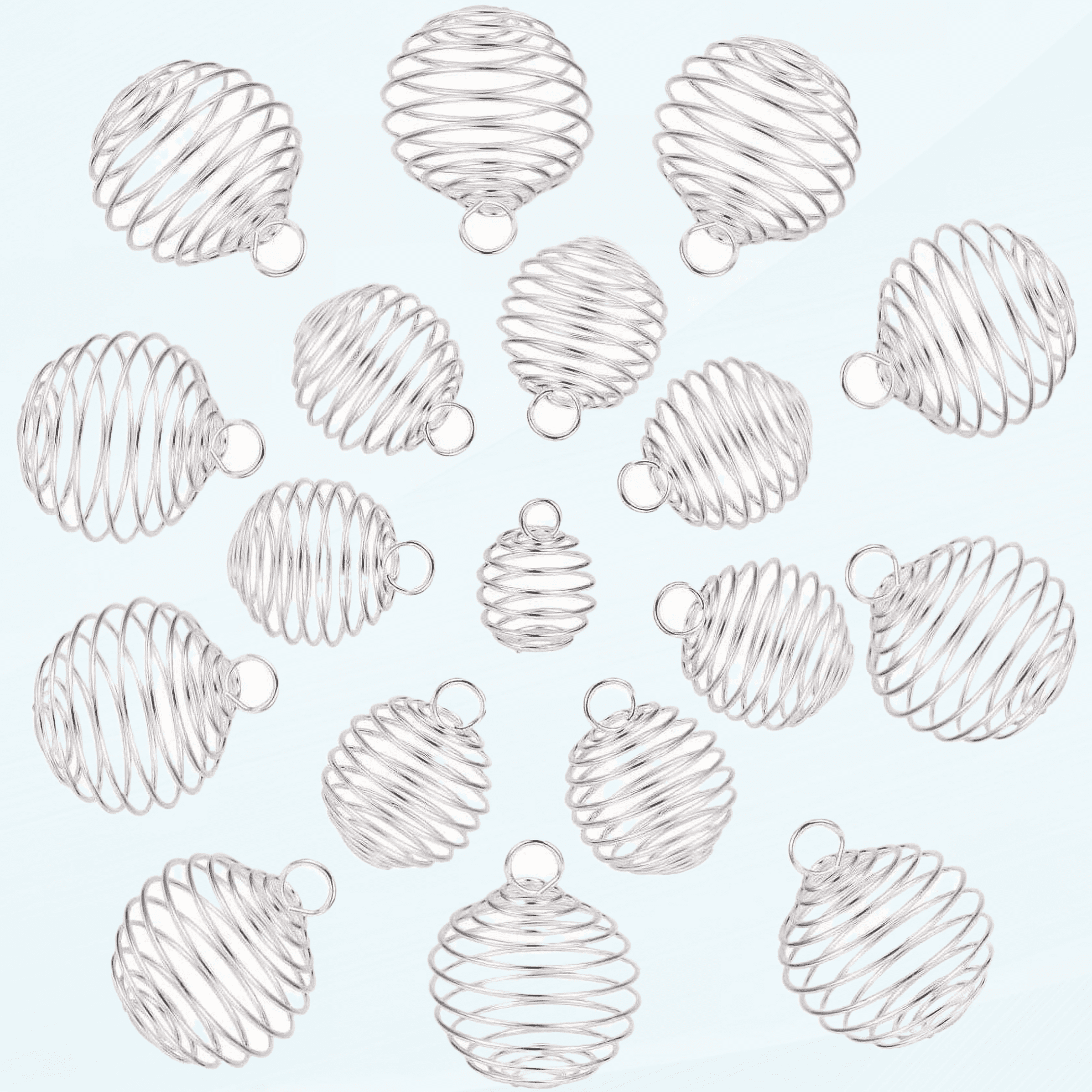 30pcs Iron Round Spiral Bead Cage Pendants Lava Stone Holder for ...