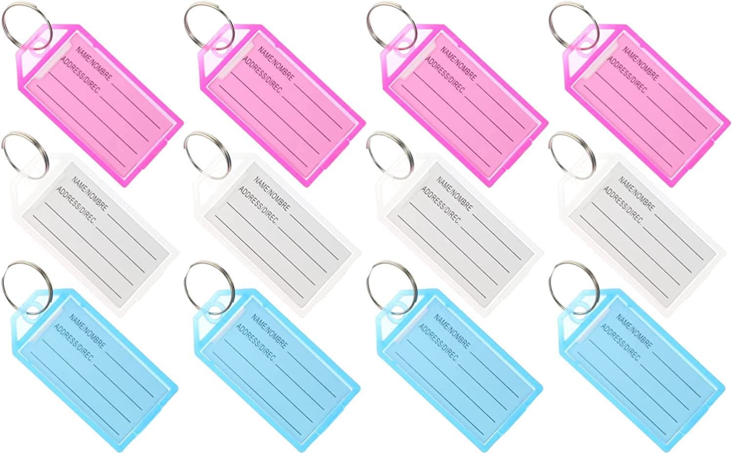 30pcs Key Tags with Labels Plastic Item Identifiers Keychain Label ...