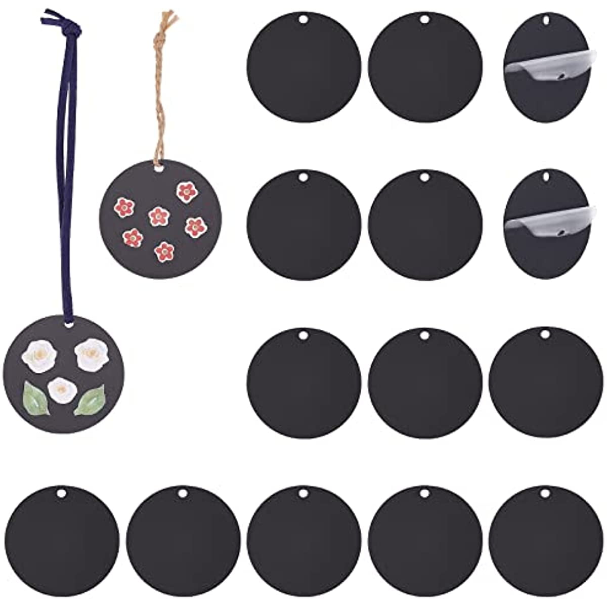 30pcs Keychain Blanks 2 Inch Black Acrylic Blanks Ornaments Blanks ...