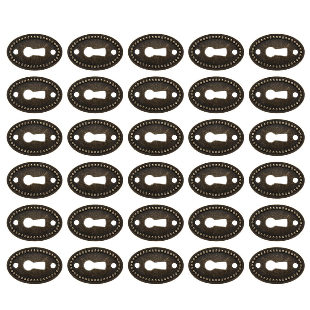 30 Pcs Hole Covers Antique Bulk Chrome Drawer Piece Keyhole Protector ...