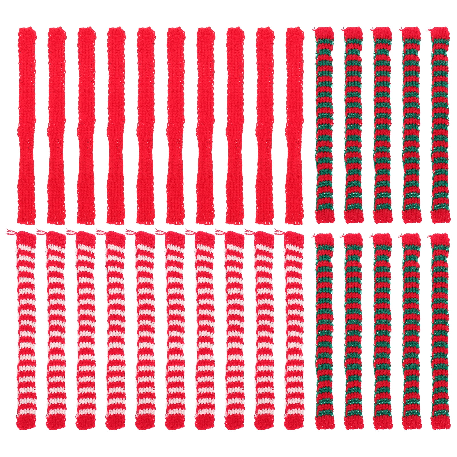 30pcs Knitted Mini Scarves Christmas Theme Mini Scarves Lovely Scarf ...