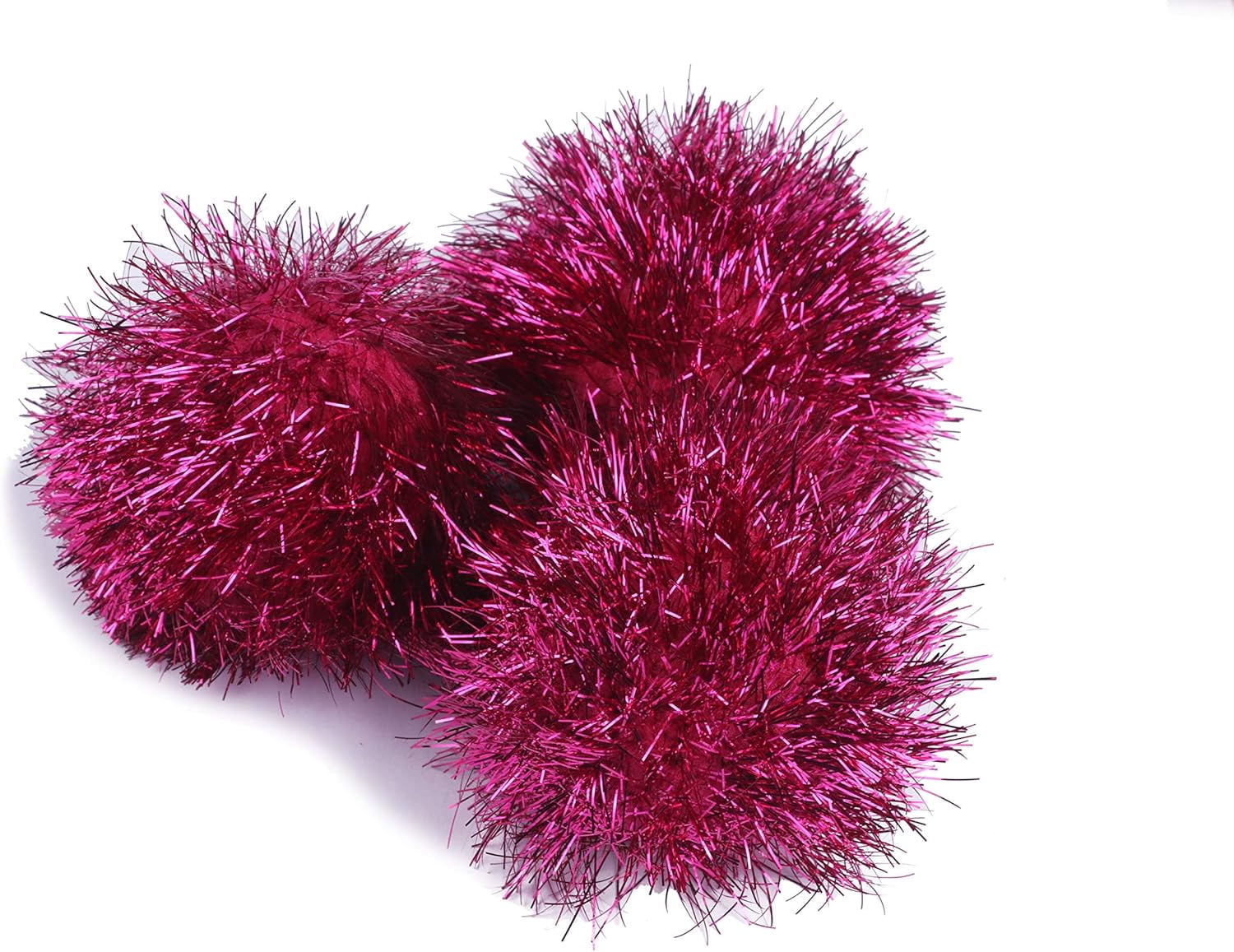 30pcs Large Glitter Tinsel Pom Poms Sparkle Balls for DIY Craft,Cat ...