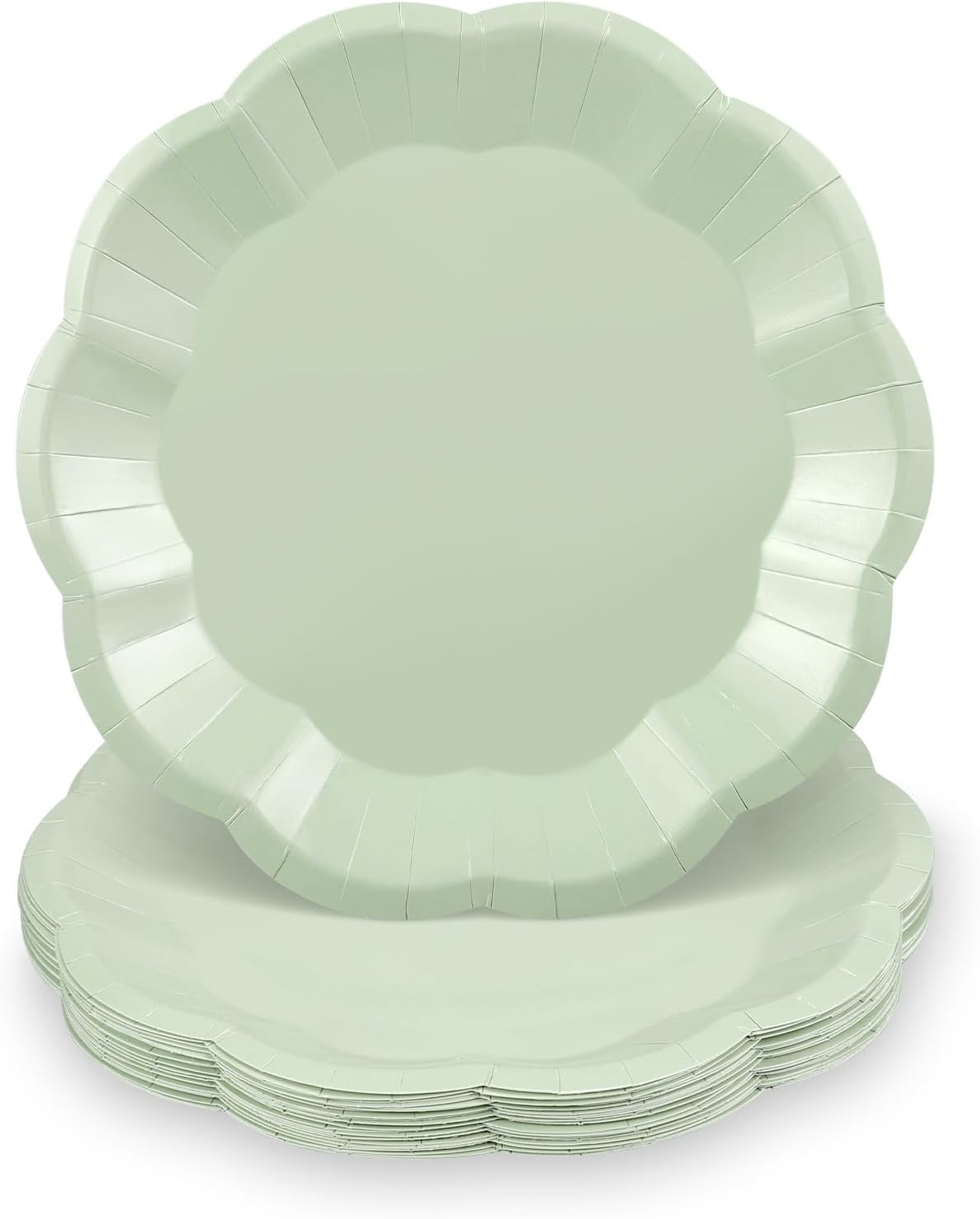 30pcs Light Blue Plates,9inch Scalloped Blue Dessert Dinner Plates Cute ...