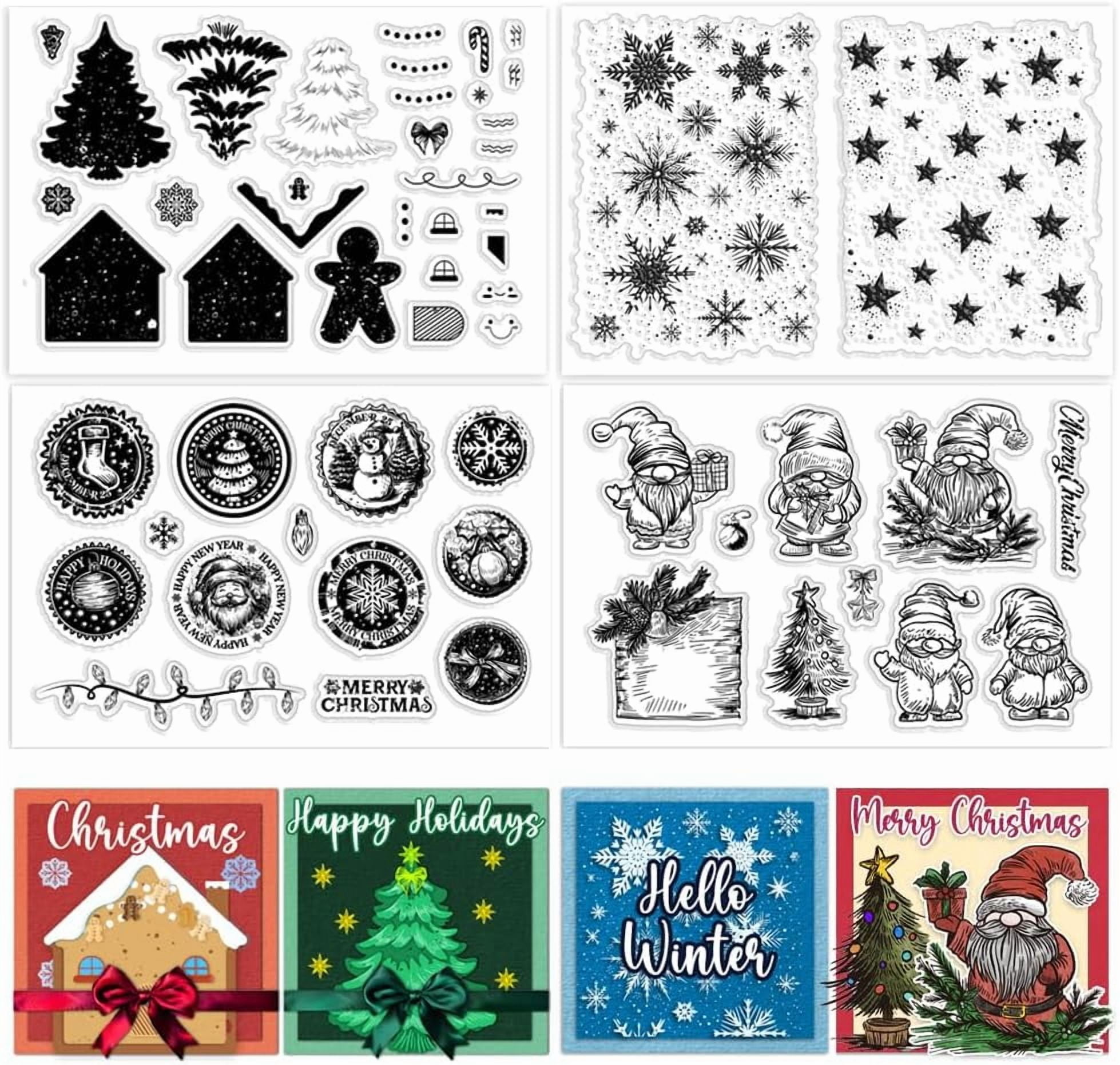 30pcs Merry Christmas Clear Stamps Set for DIY Card Making Transparent ...