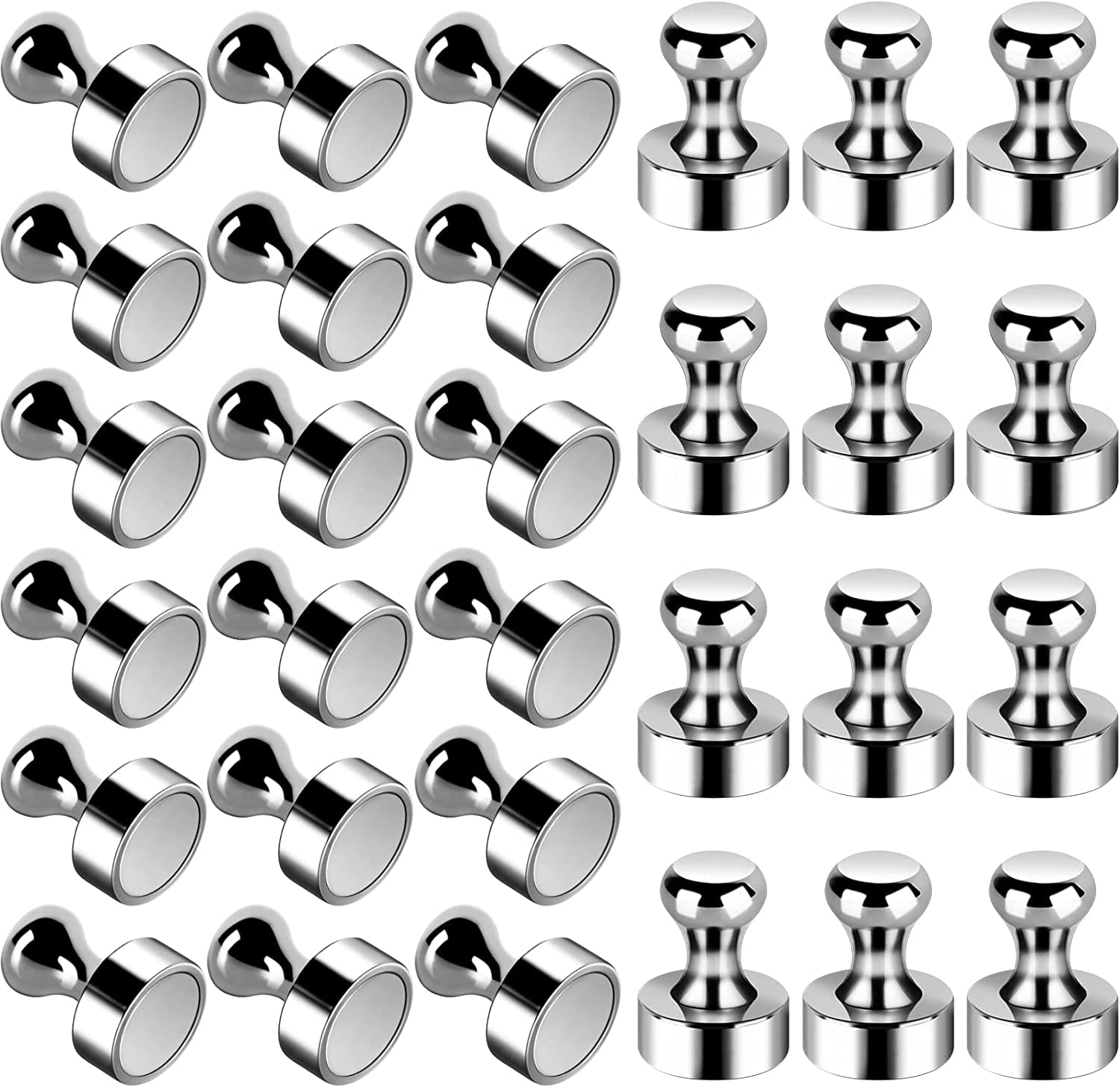 30pcs Metal Magnetic Push Pins Extra Strong Refrigerator Magnets Heavy ...