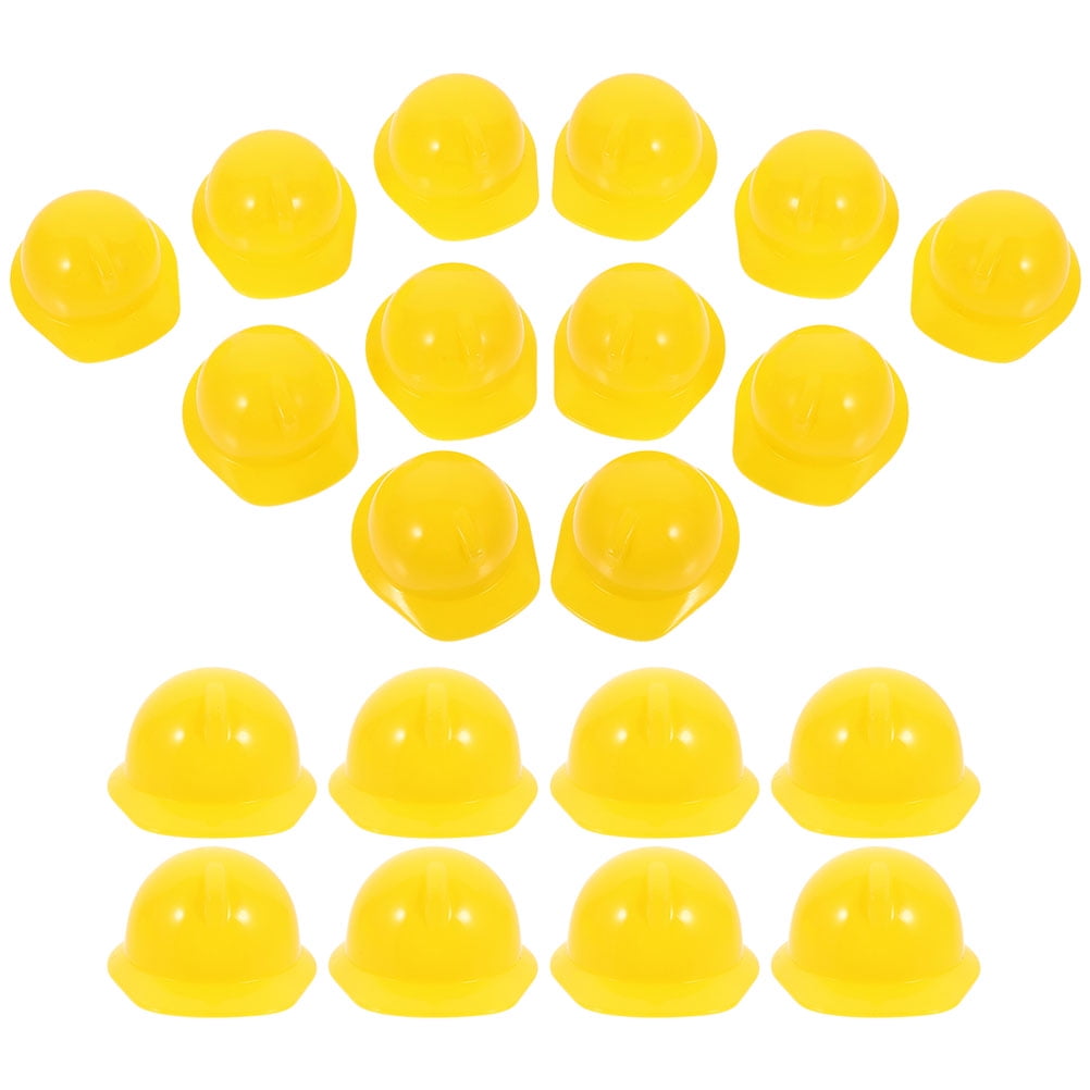HOMEMAXS Yellow Miniature Safety Helmets for Decor 30pcs Plastic Mini ...