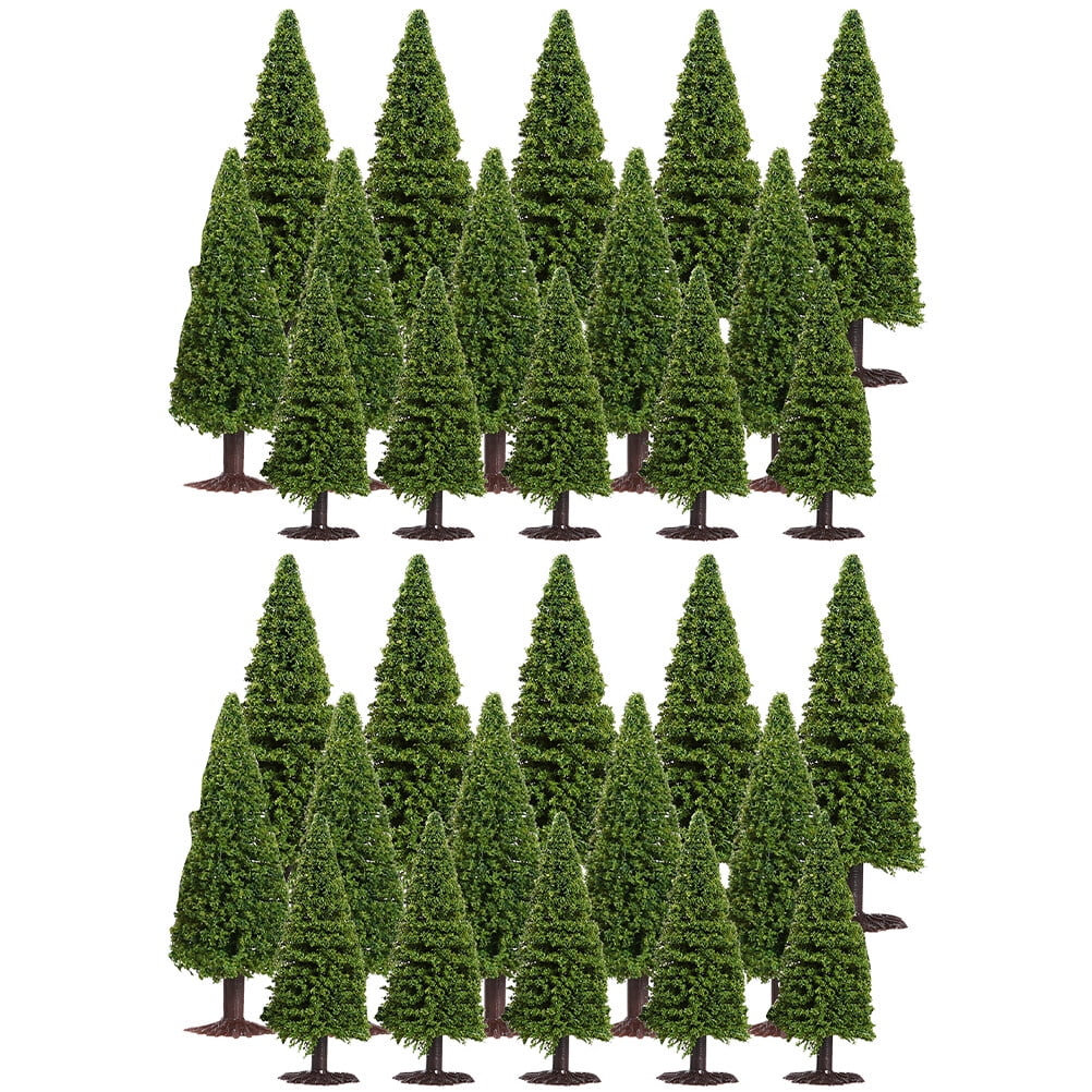 30pcs Mixed Pine Model Tree Model Train Scenery Architecture Tree Model ...