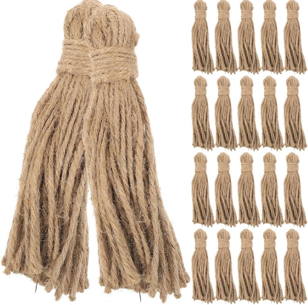 30pcs Natural Jute Tassels for Christmas Decor DIY Garland Projects ...