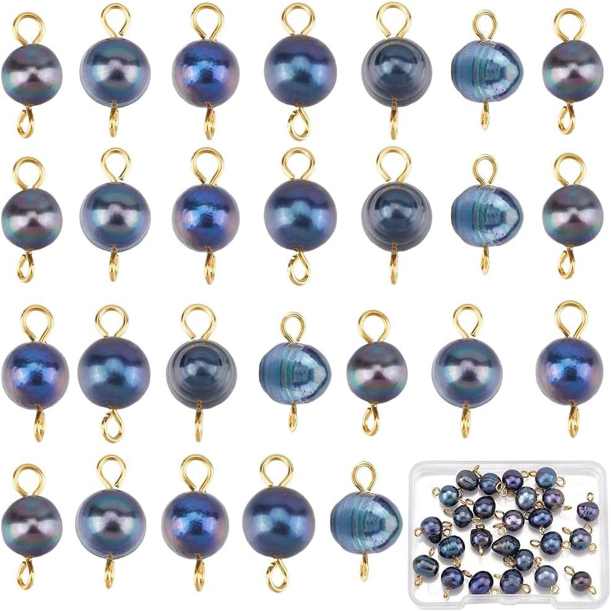 30pcs Natural Pearl Charms Pearl Connector Charms Fresh Water Blue ...