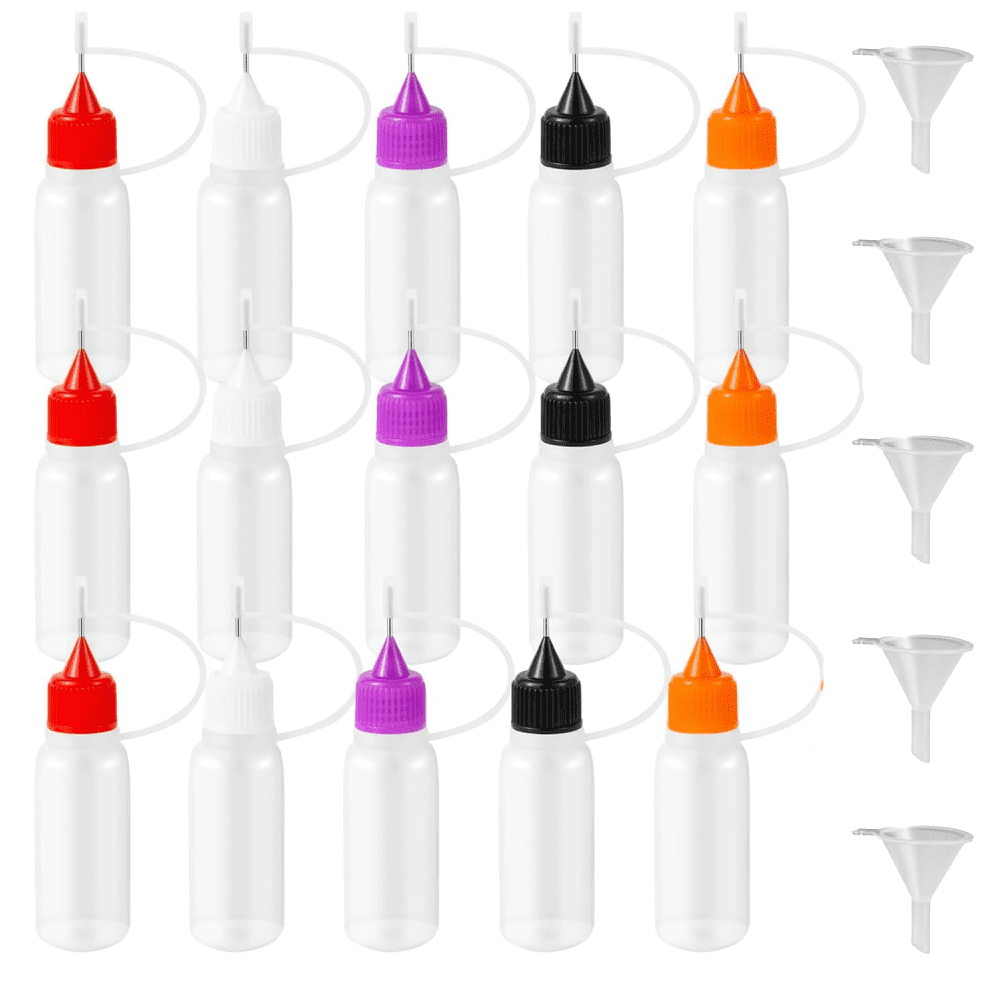 30pcs Needles Precision Tip Applicator with 5 Funnel, 10ml Translucent ...
