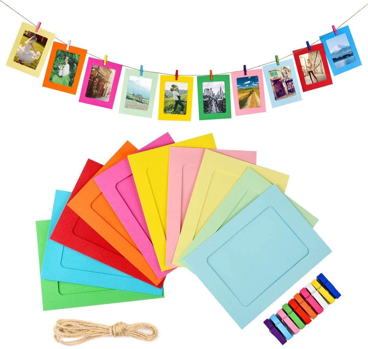 30pcs Paper Photo Frame, Kraft Hanging Picture Frames Display for 4x6in ...