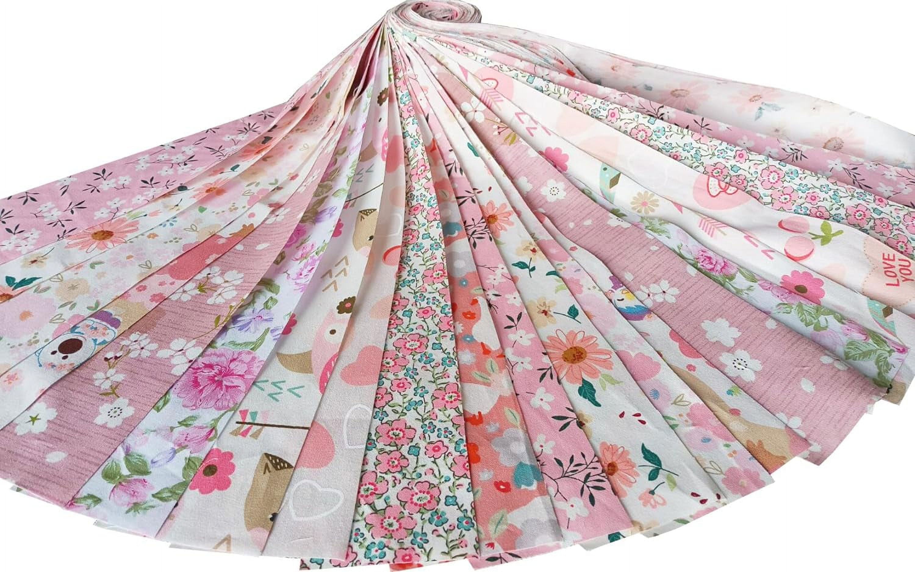 30pcs Pink Jelly Roll Fabric, Roll Up Cotton Fabric Quilting Strips (2 ...