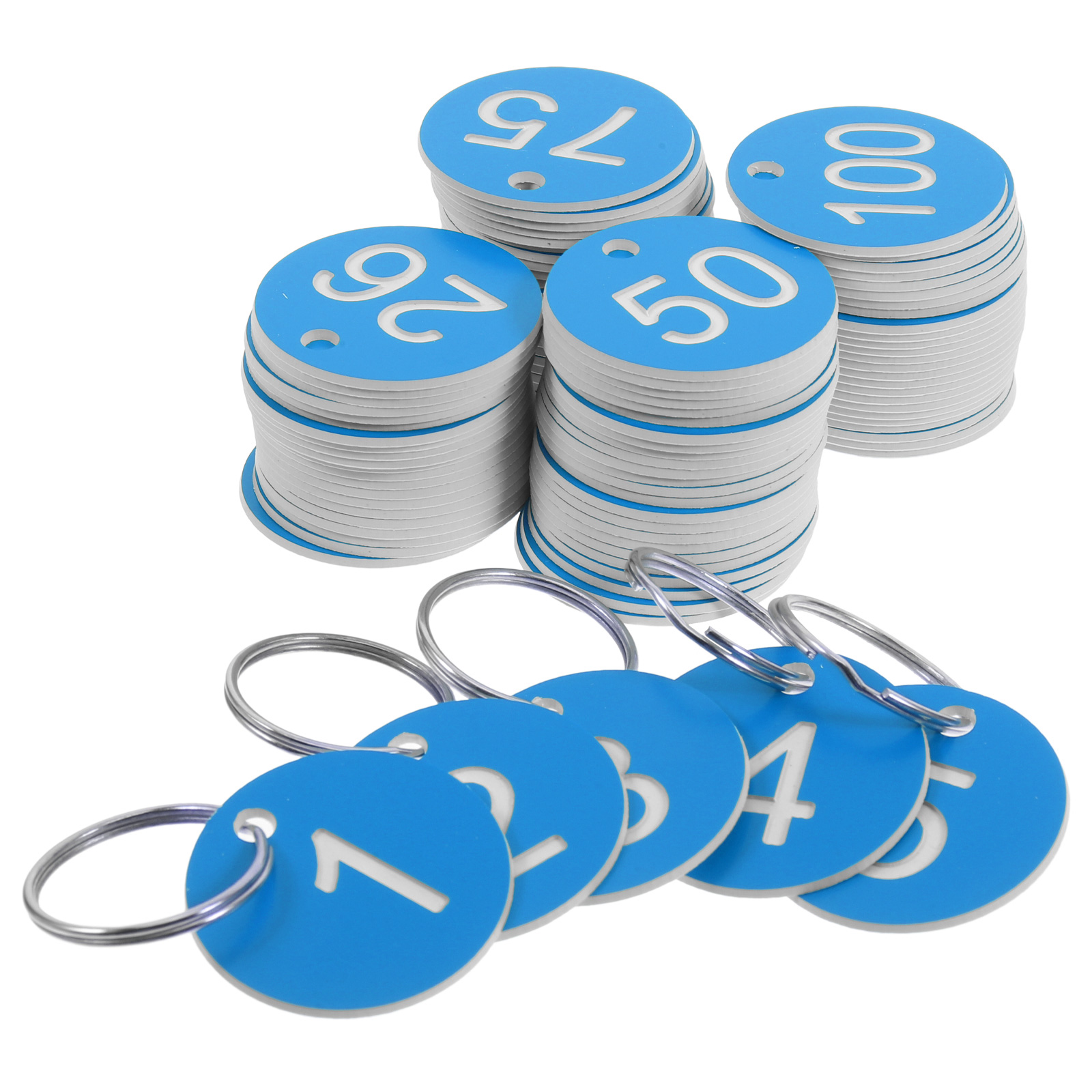 Sky-blue ABS Number Plates with Round Hole for Marking 30pcs Convenient ...