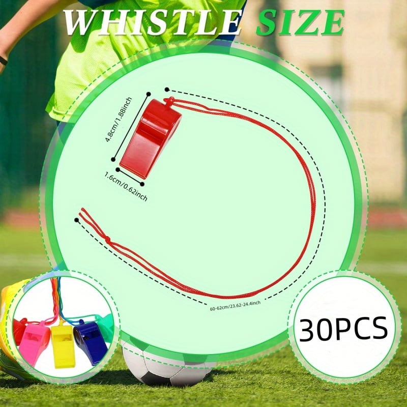 30pcs Portable Plastic Whistle Sports, For Cheerleading, Referees, And ...