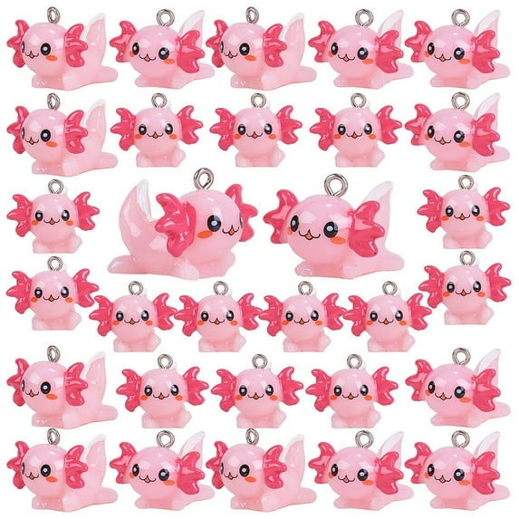 30pcs Resin Pendant Marine Animal Cute Axolotl Pendant Creative Jewelry ...