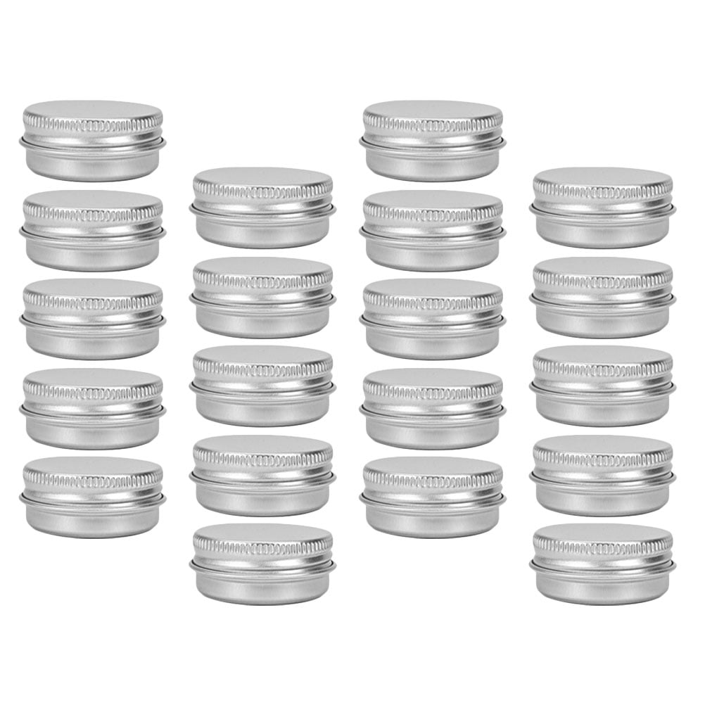 30pcs Round Aluminum Tin Box Bottles Silver Metal Container With Screw ...