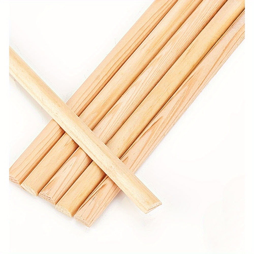 30pcs Round Wood Sticks Unfinished Wooden Strips Round Dowels Strips ...