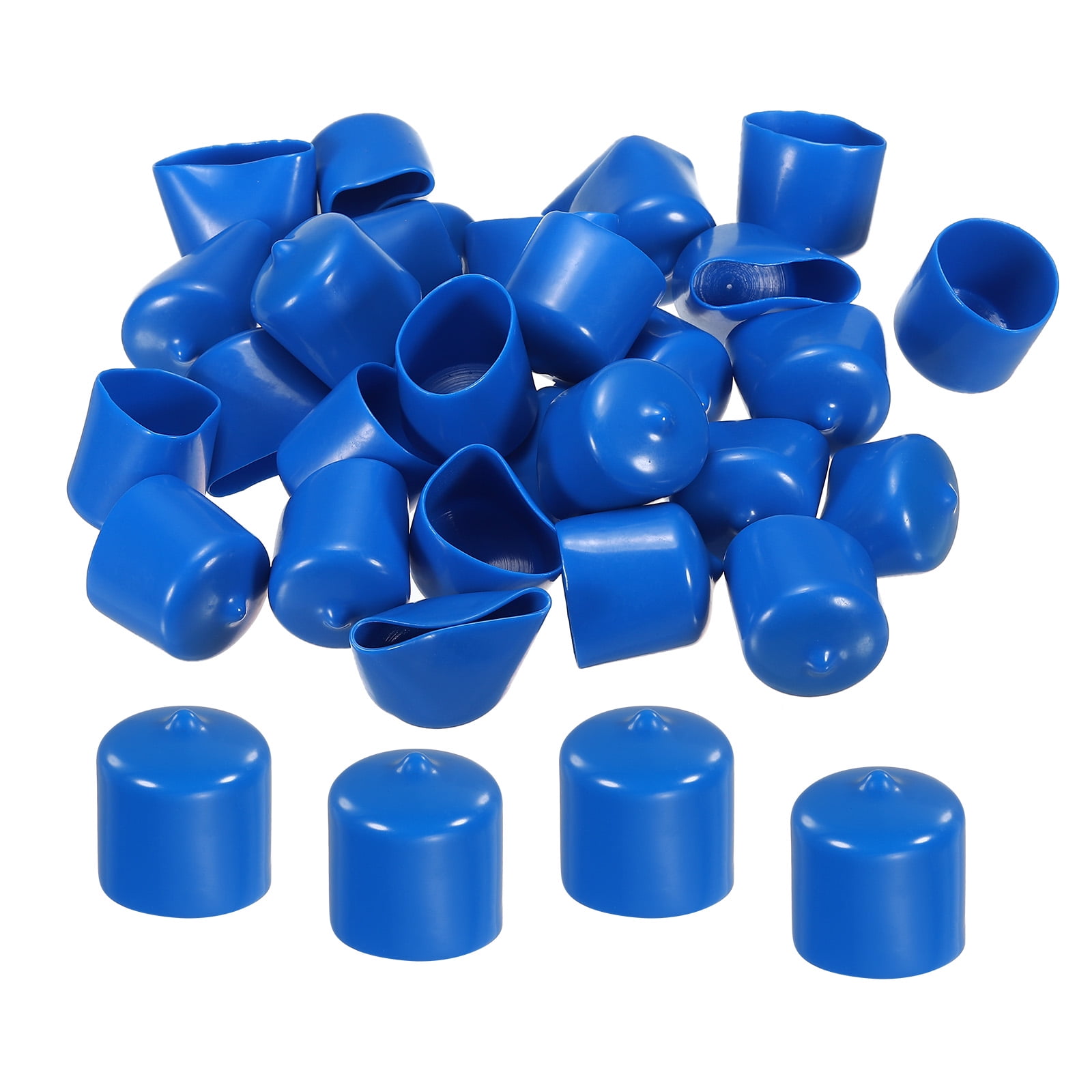 30pcs Rubber End Caps Cover 26mm Vinyl Screw Thread Protector Round PVC ...