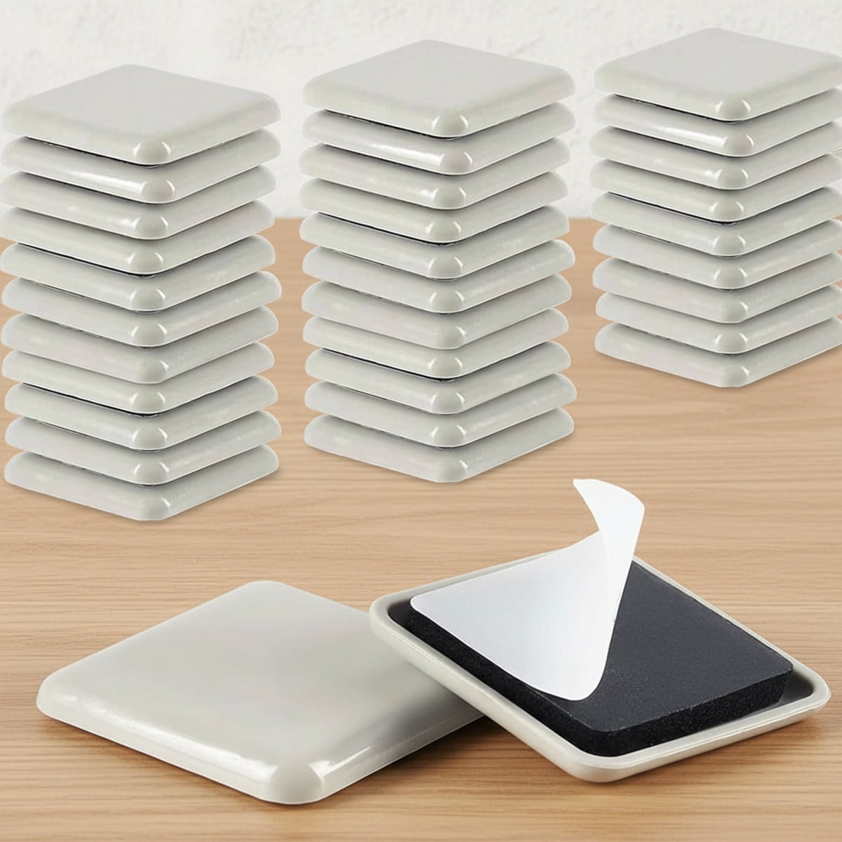 30pcs Self-Stick Furniture Sliders, Square Small Furniture Sliders for ...