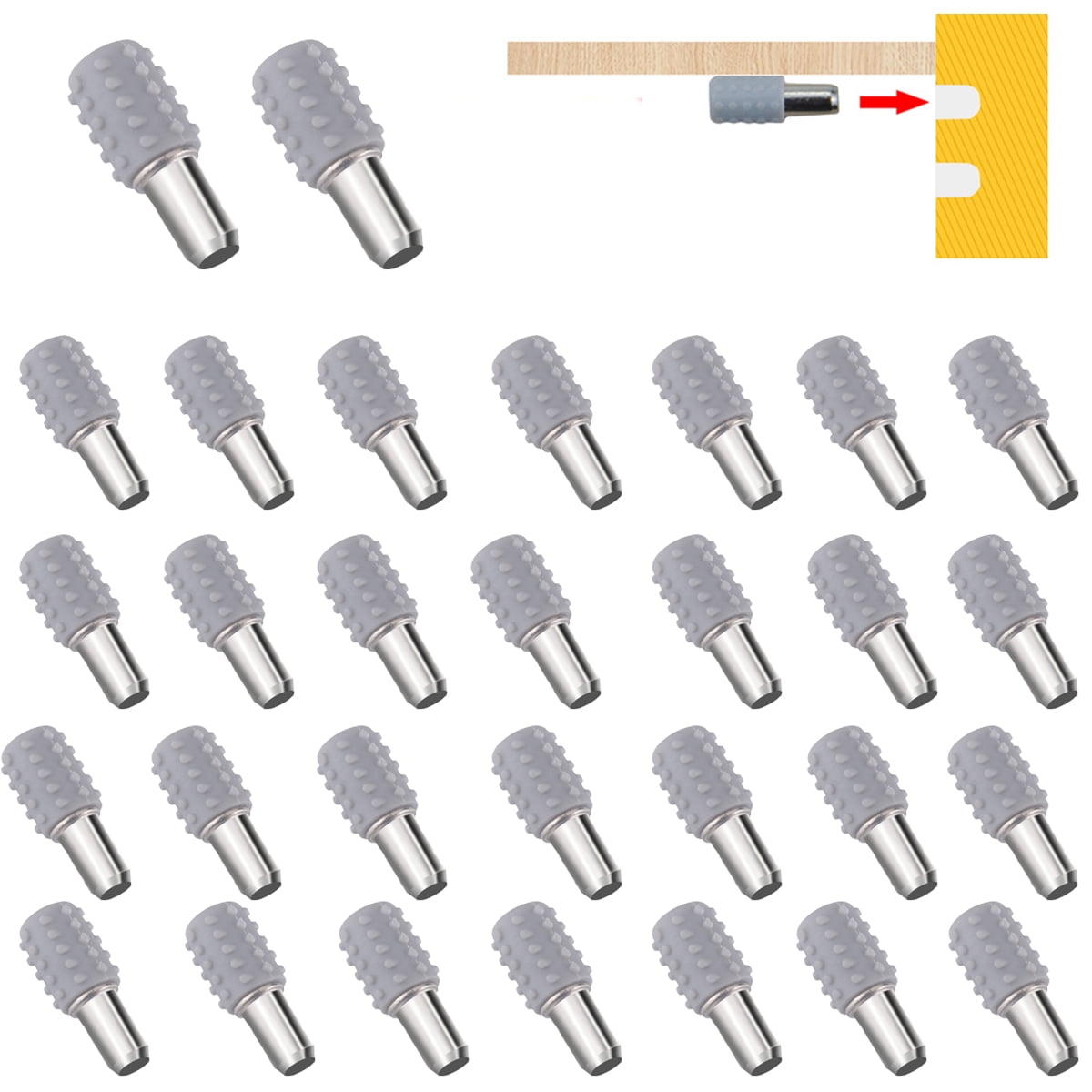 TBACW Shelf Support Pins, 30pcs Metal and Plastic Shelf Pegs, 6mm ...
