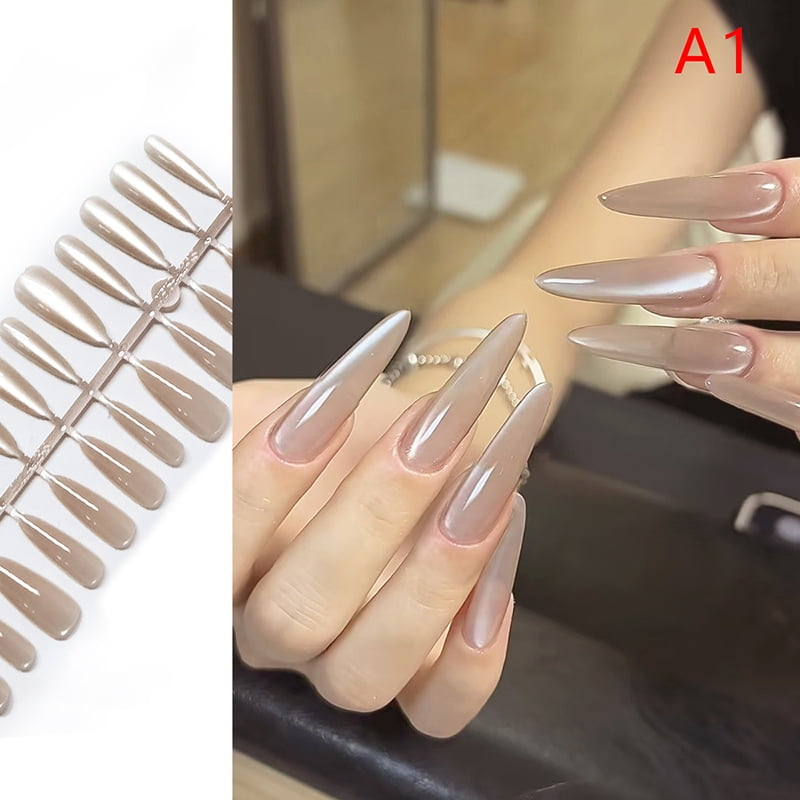 30pcs Short Ballet Fake Nails Press On Fake Nails Tips Without Glue ...