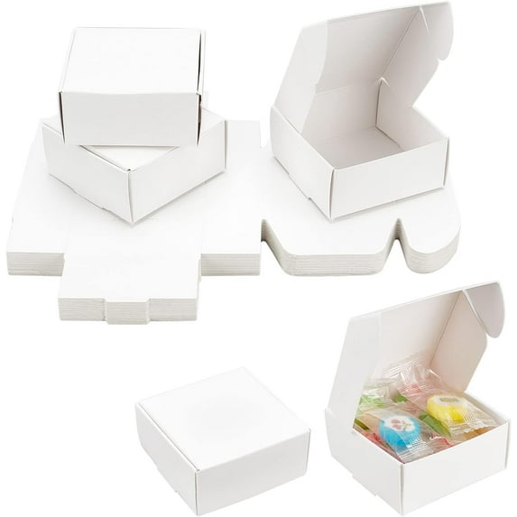 30pcs Small White Gift Box Square Paper Box Recycled Guest Gift Box for ...
