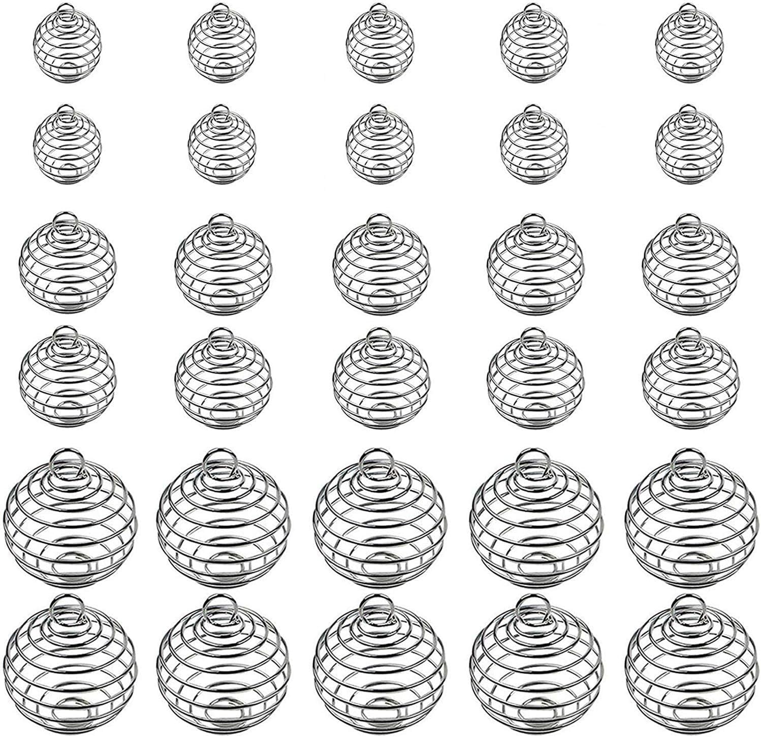 30pcs Spiral Bead Cages Silver Plated Pendants Necklace Cage for ...