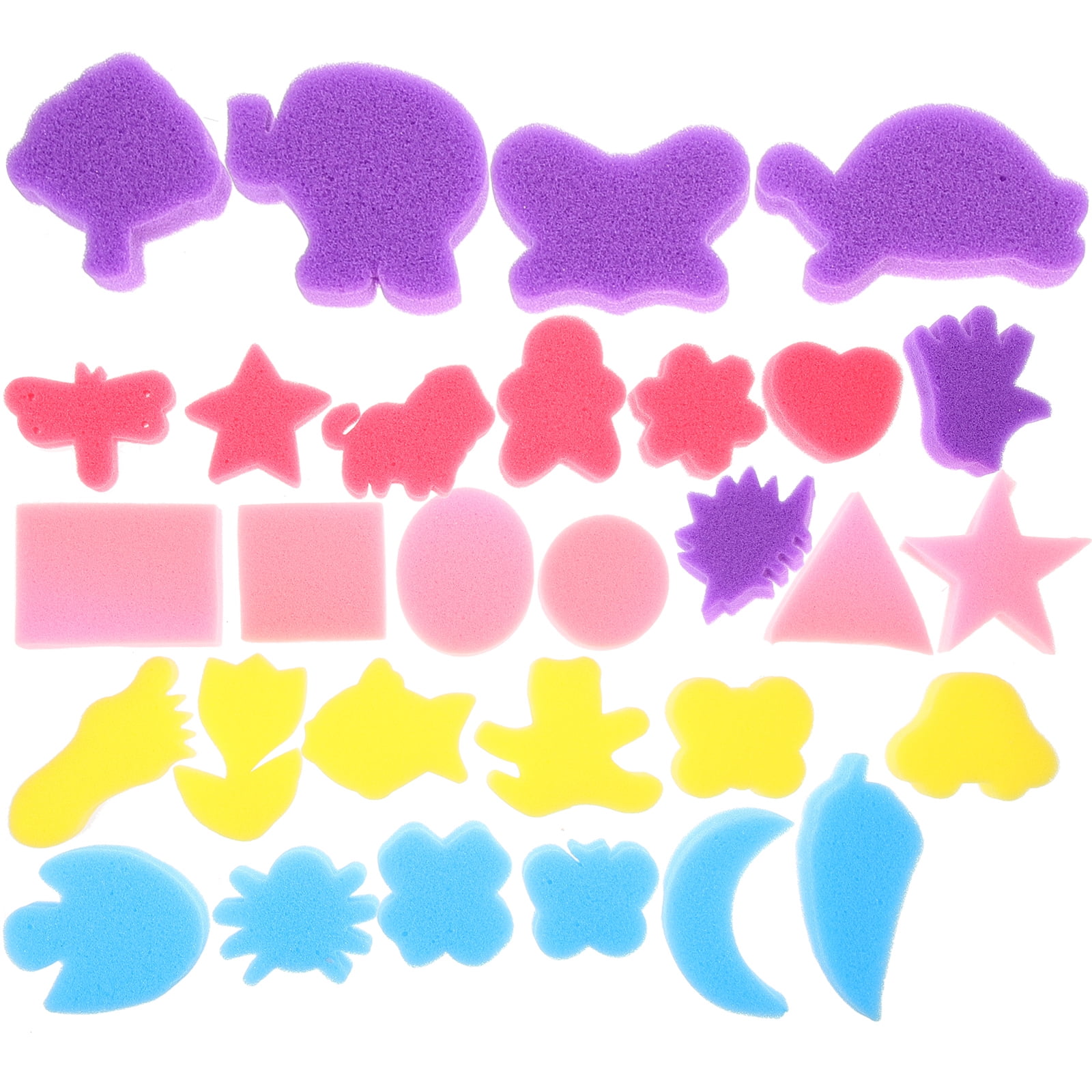 30pcs Sponge Painting Shapes Shaped Craft Sponge Kids Painting Kits for ...