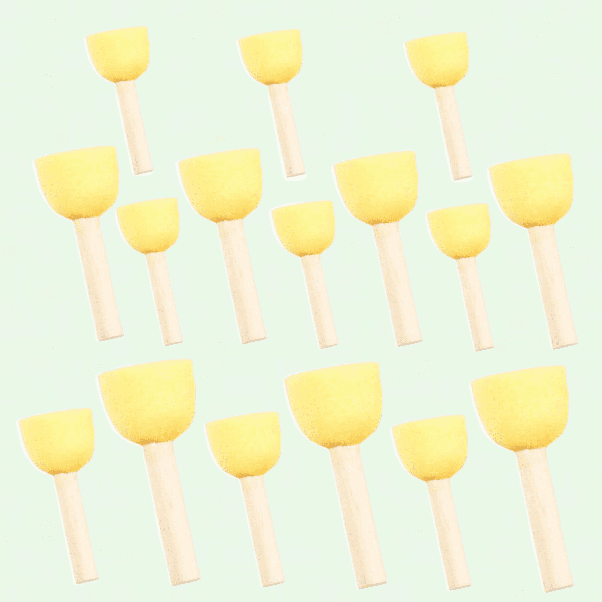 30pcs Sponge Stamp Foam Paint Brush Set, Wooden Handle Stippler Brushes ...