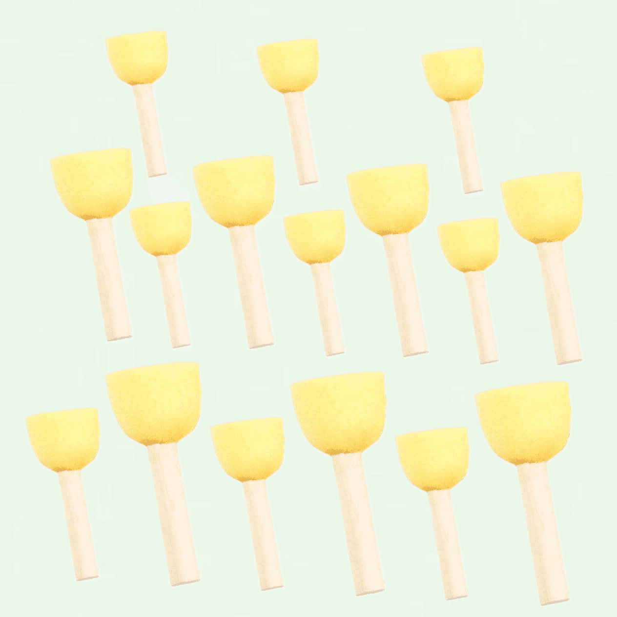 30pcs Sponge Stamp Foam Paint Brush Set, Wooden Handle Stippler Brushes, Round Foam Brushes for ...