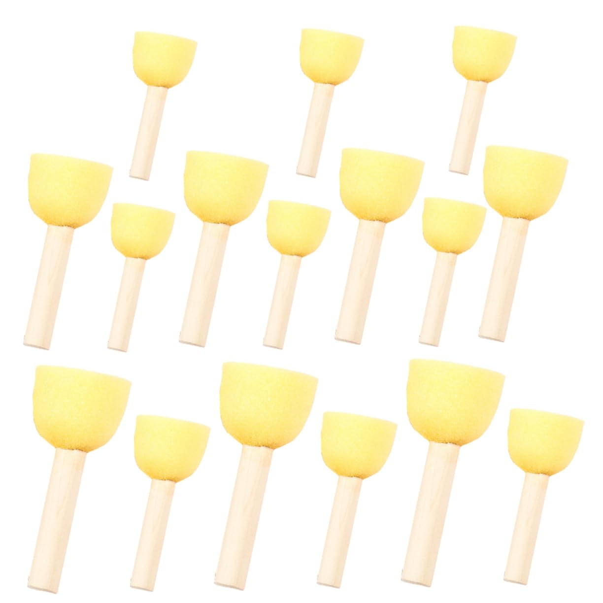 30pcs Sponge Stamp Foam Paint Brush Stencil Paint Sponge Painting Stippler Set Wooden Handle ...