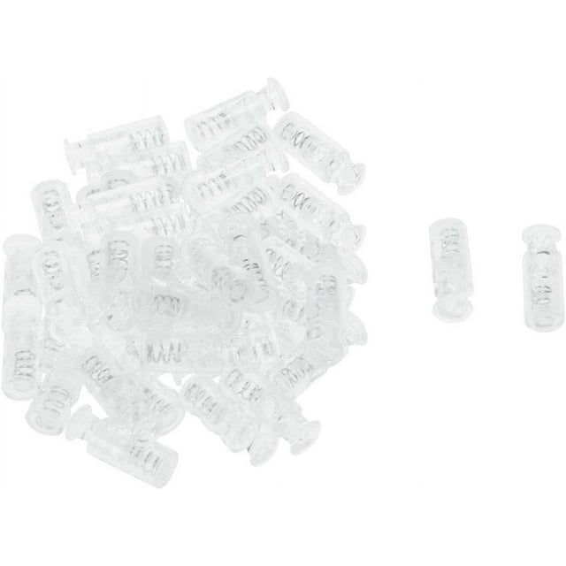 30pcs Spring Cord Locks Plastic End Stopper Double Holes Toggle ...