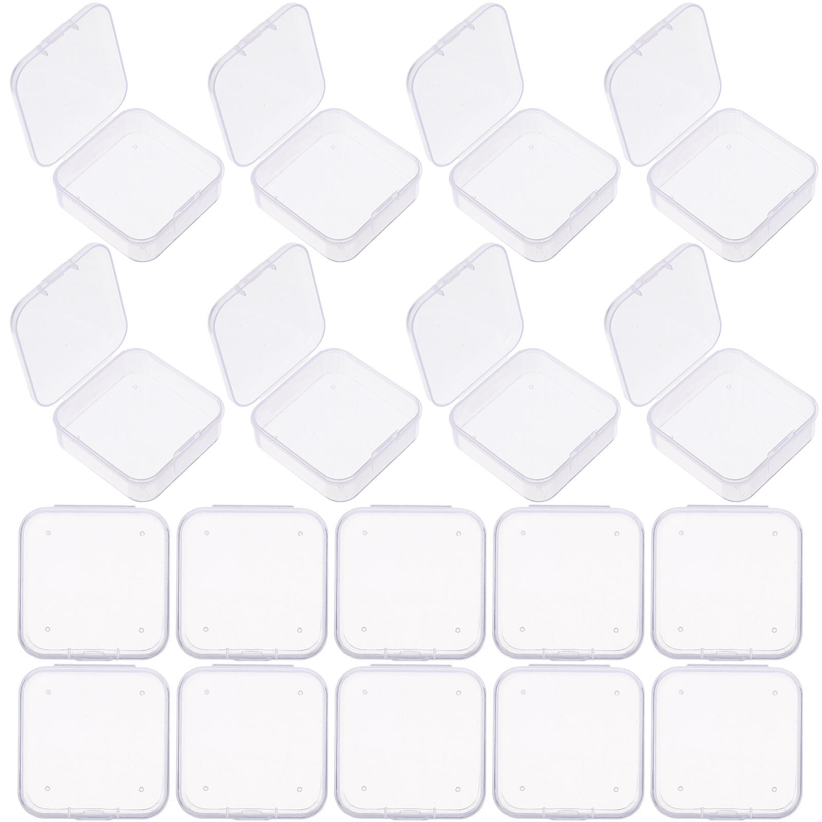 Eease 30 Mini Clear Plastic Storage Containers with Lids for Crafts ...