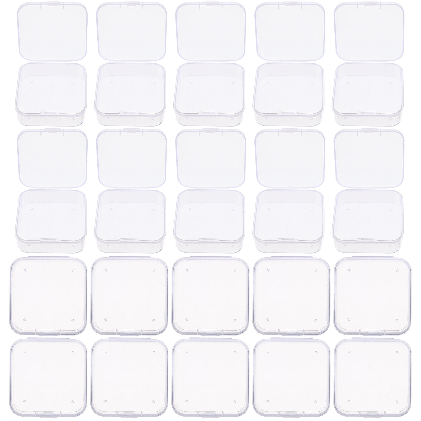 30pcs Square Clear Plastic Storage Boxes Case Containers Boxes With ...