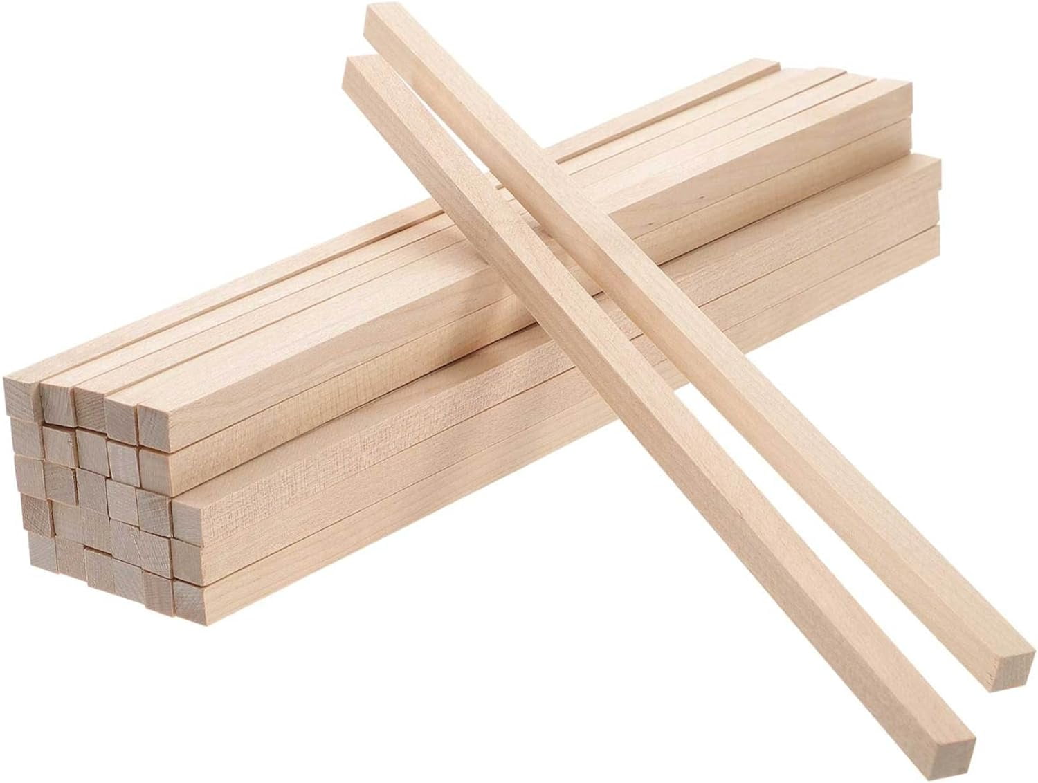 30pcs Square Wooden Strip Craft Wood Hardwood Dowel Sticks Unfinished ...