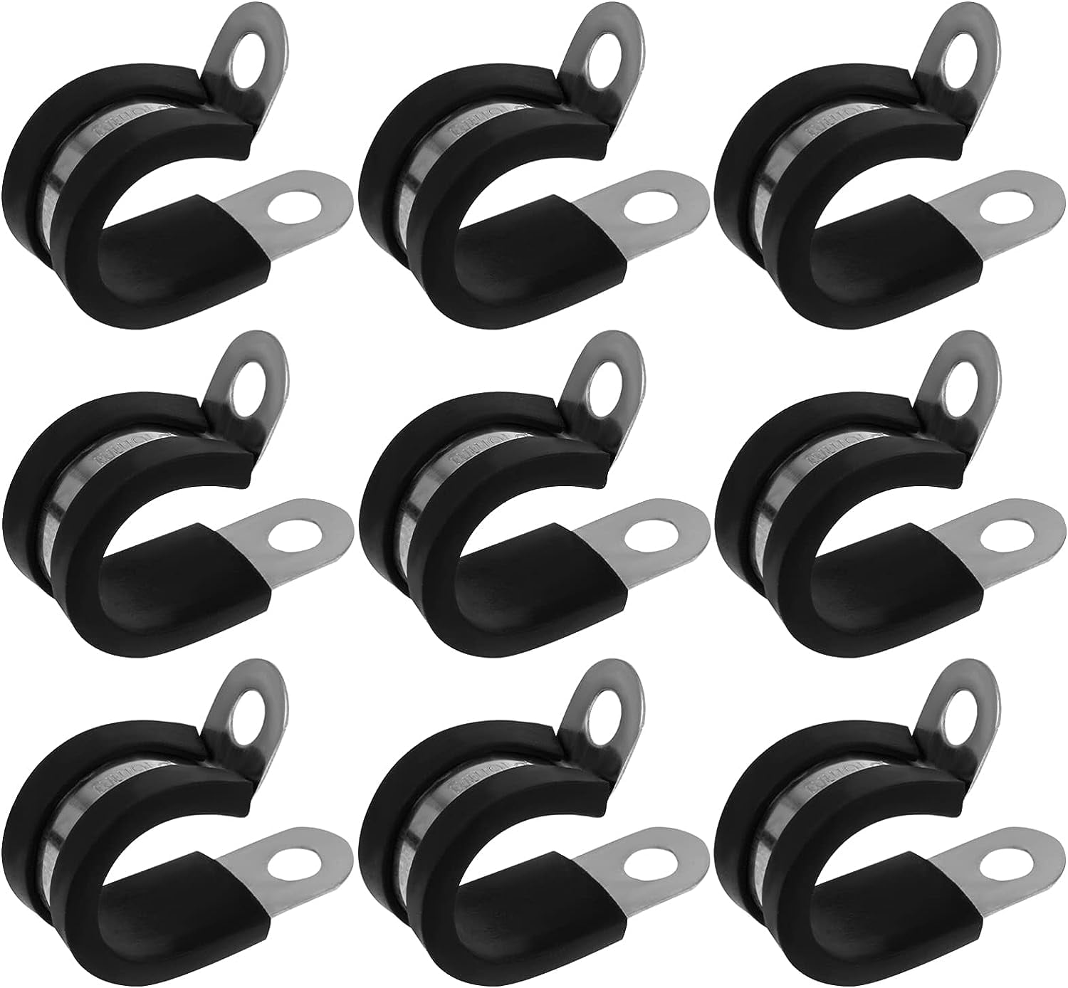 30pcs Stainless Steel Cable Clamps Rubber Cushioned Insulated Clamp ...