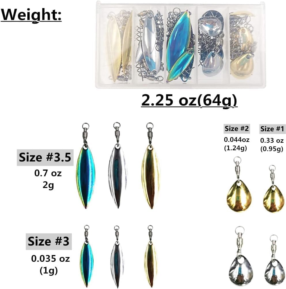 30pcs Tail Spinners Willow Colorado Blade Spin Lure Making for Senko ...