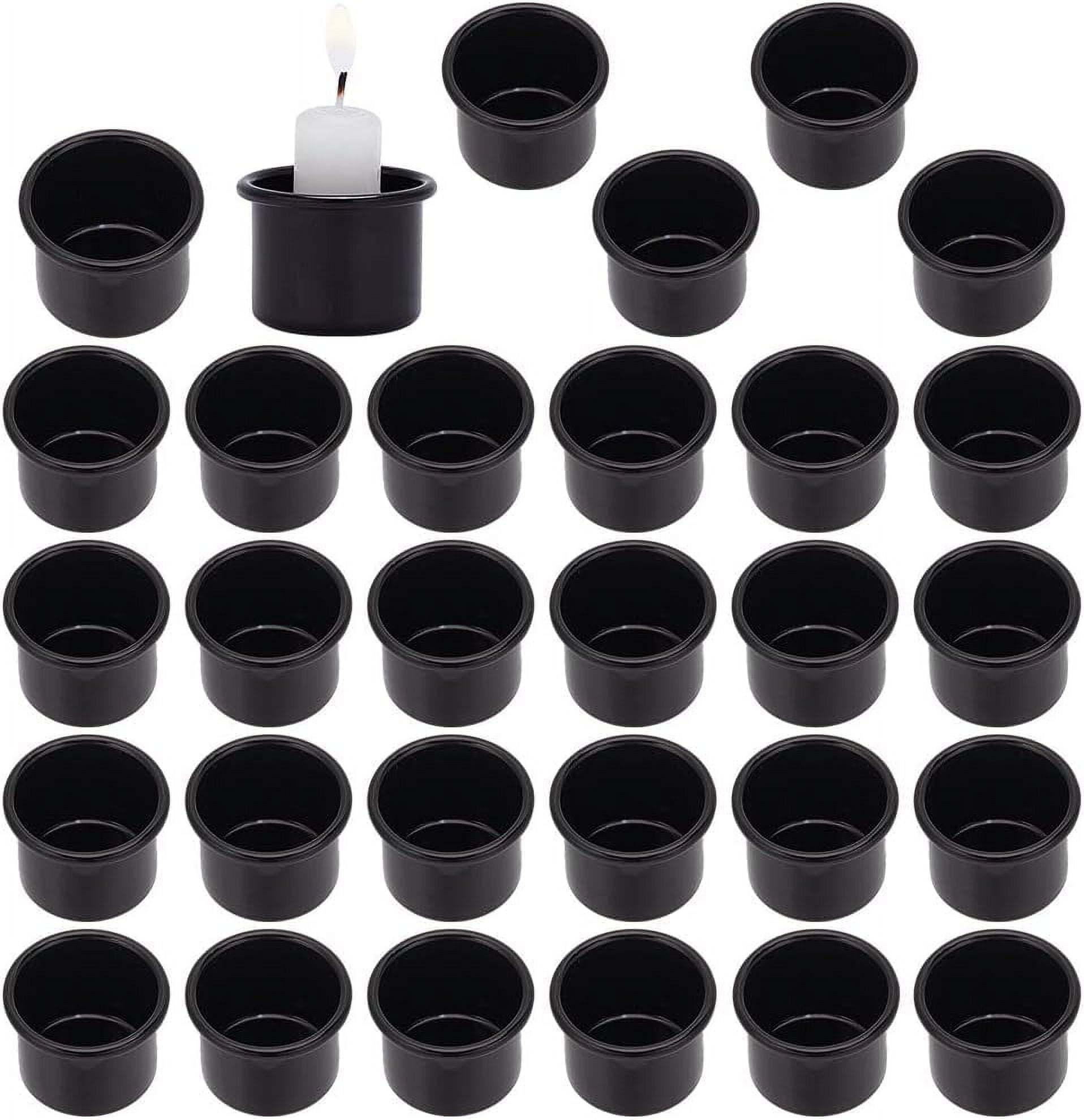 30pcs Tea Light Tins Cups Black Metal Candle Cups Candlestick Holder ...