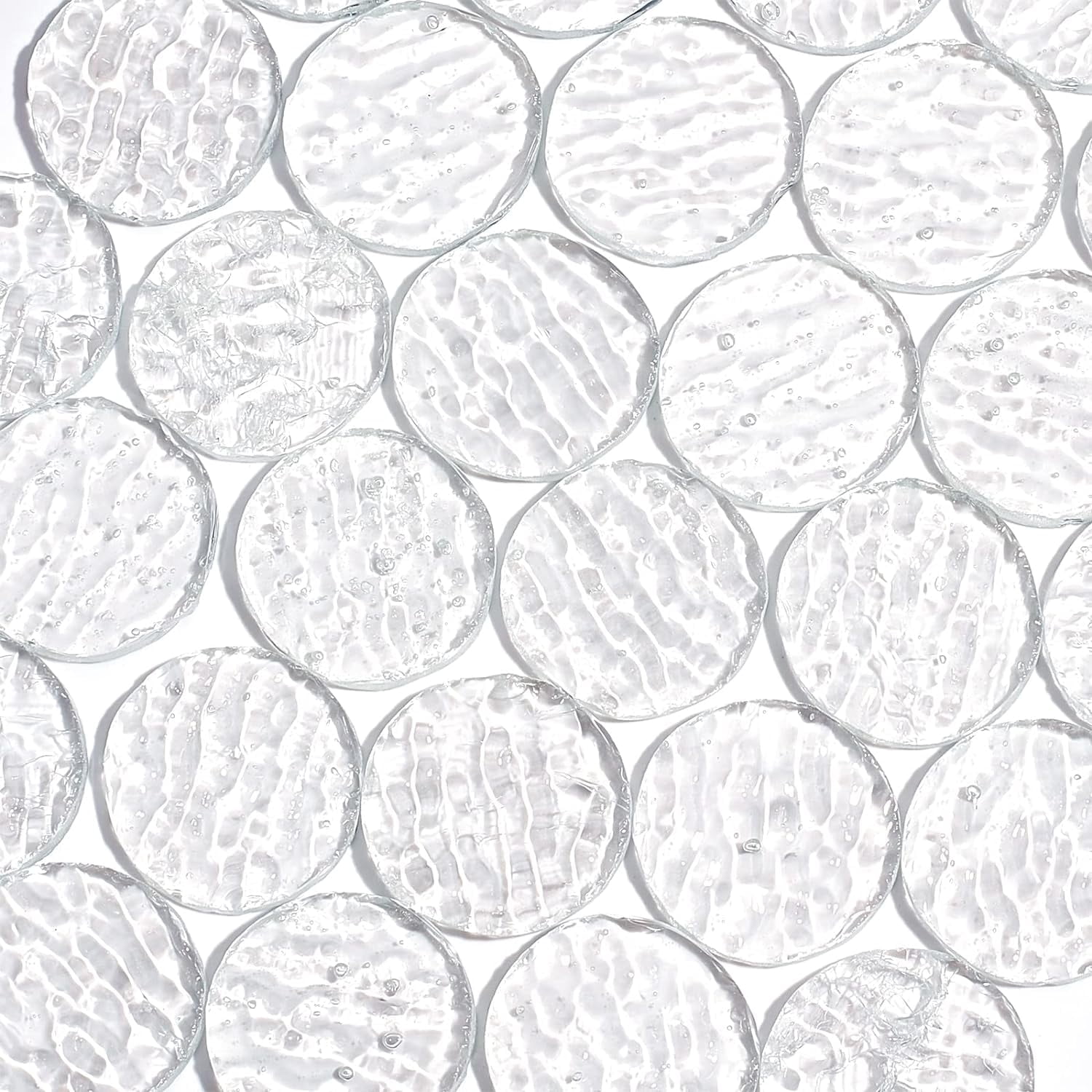 30pcs Transparent Glass Mosaic Tiles Water Ripple Texture - Walmart.com