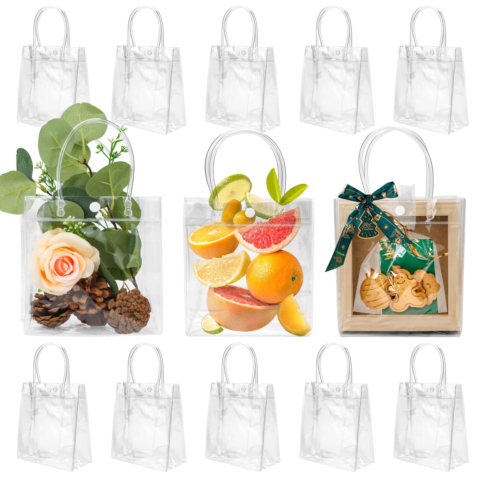 30pcs Transparent PVC Vertical Tote Bag, Sturdy And Durable Packaging ...