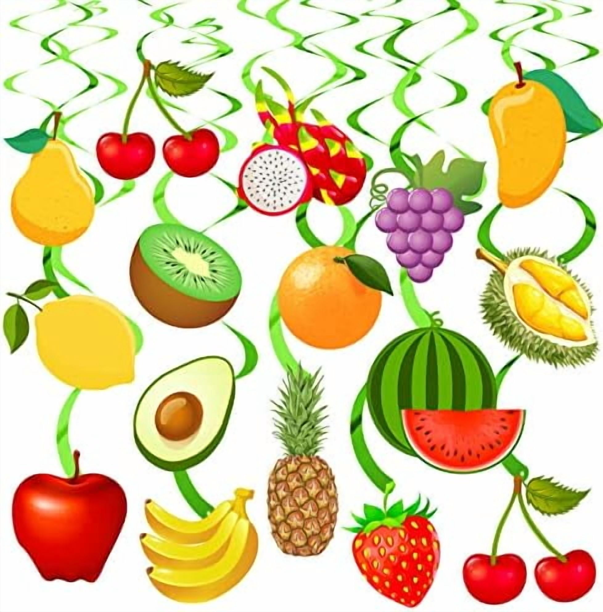 30pcs Tutti Frutti Hanging Swirls Decorations Summer Fruit Party ...