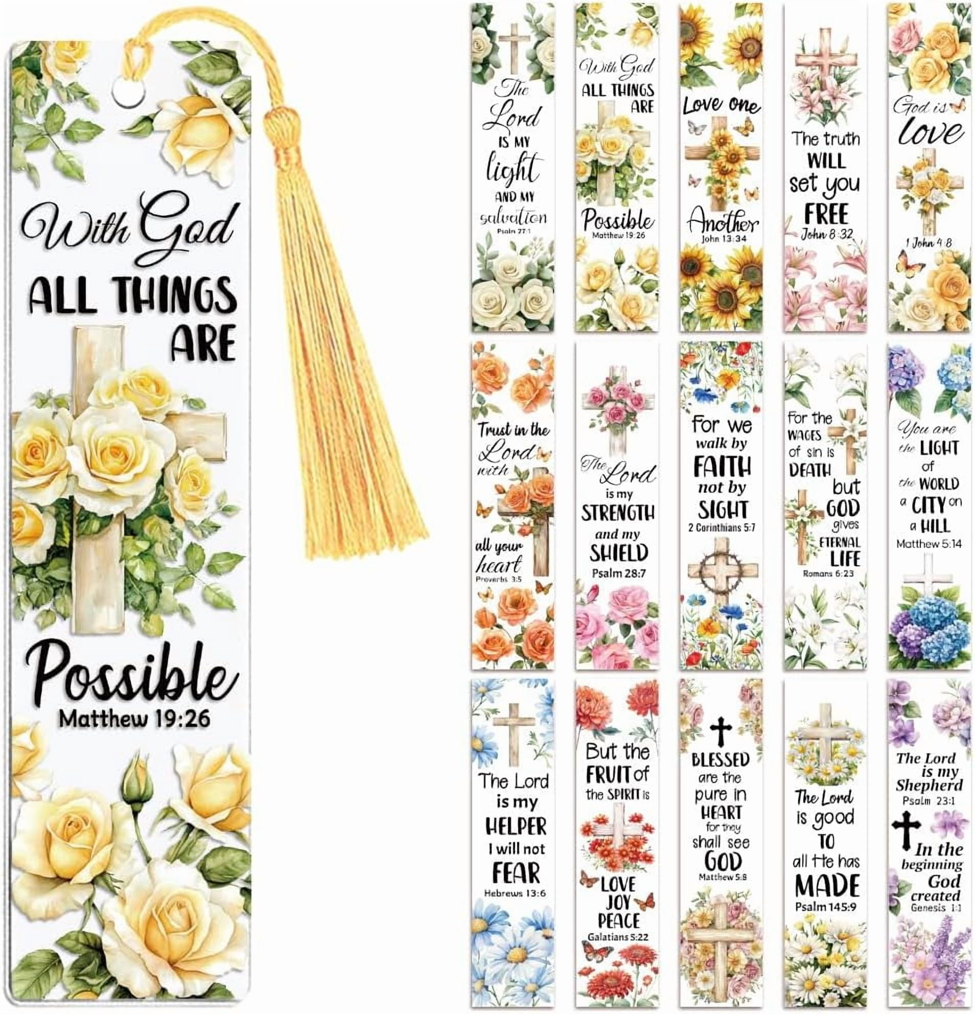 30pcs UV DTF Bookmarks Wraps Transfer Stickers Bible and Flowers for ...