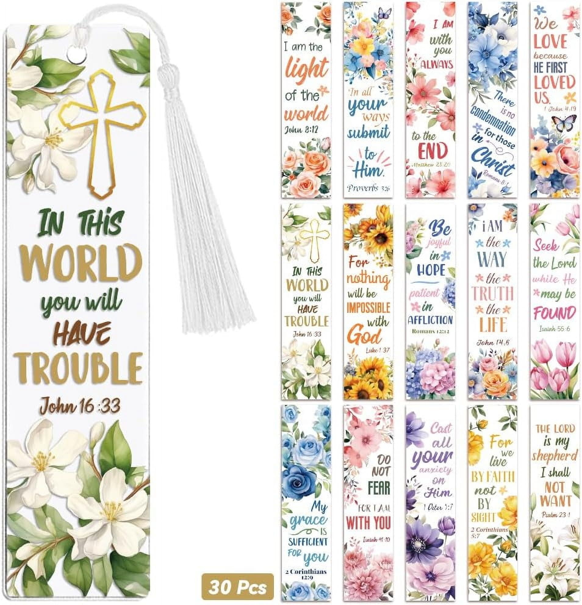 30pcs UV DTF Bookmarks Wraps Transfer Stickers Bible and Scripture for ...