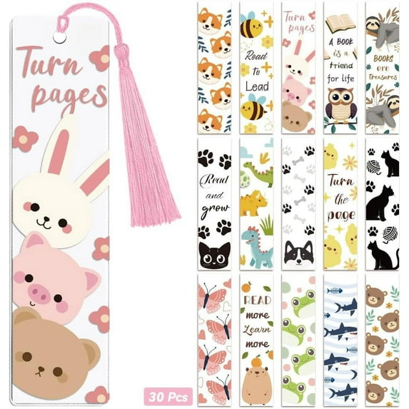 30pcs UV DTF Bookmarks Wraps Transfer Stickers Cute Animals and ...