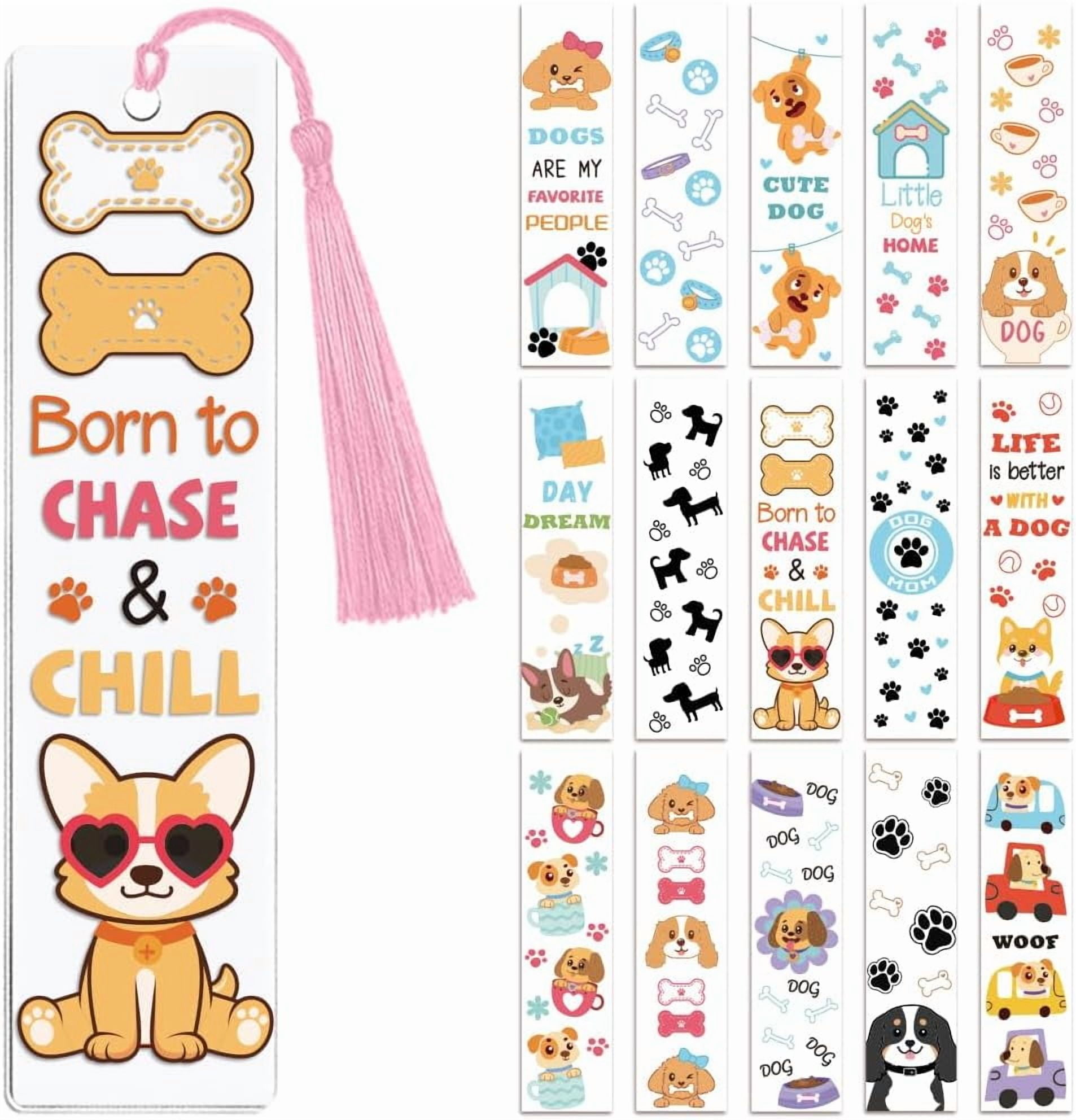 30pcs UV DTF Bookmarks Wraps Transfer Stickers Cute Dog for Women Men ...