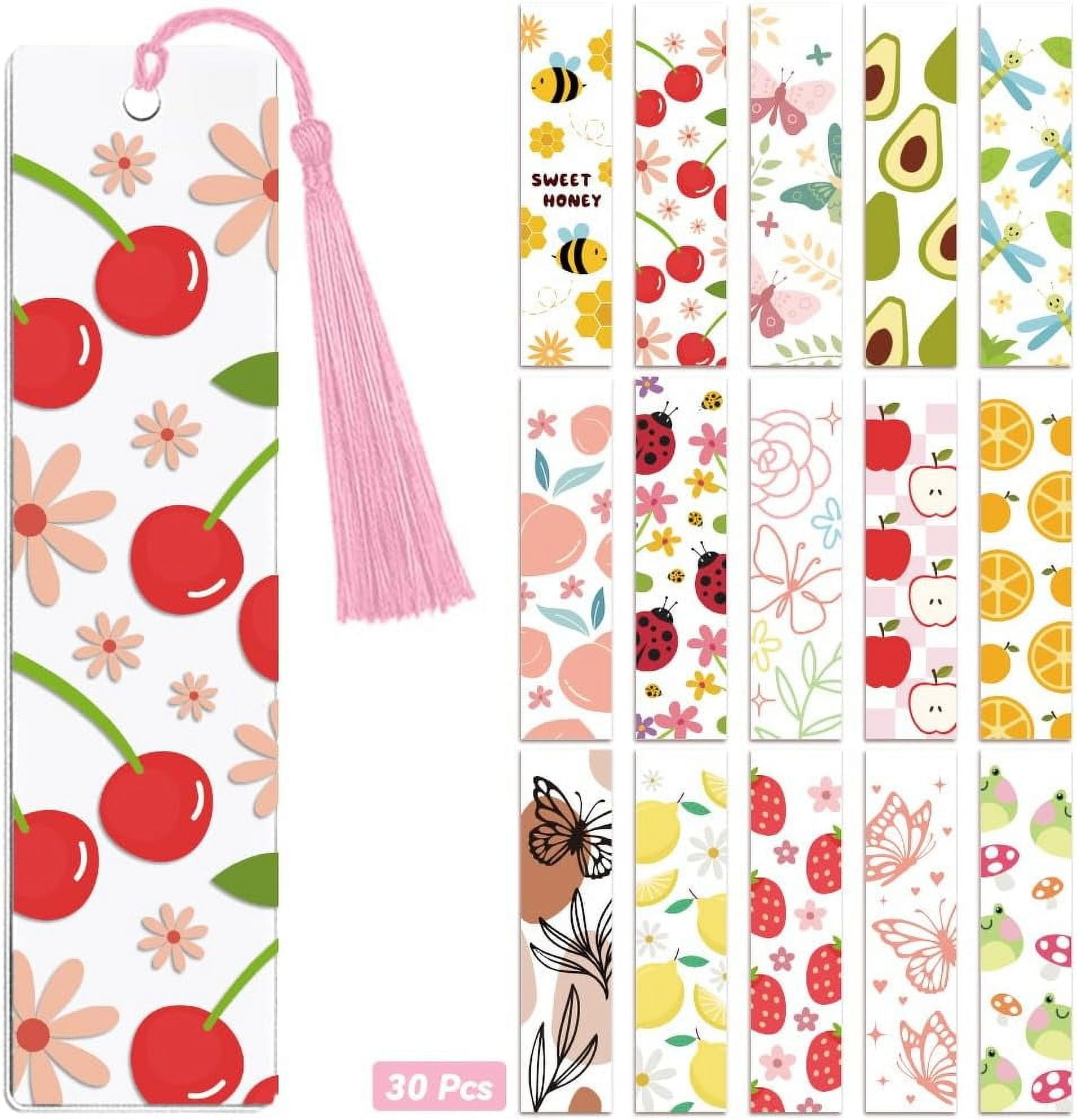 30pcs UV DTF Bookmarks Wraps Transfer Stickers Fruit for Women Men ...