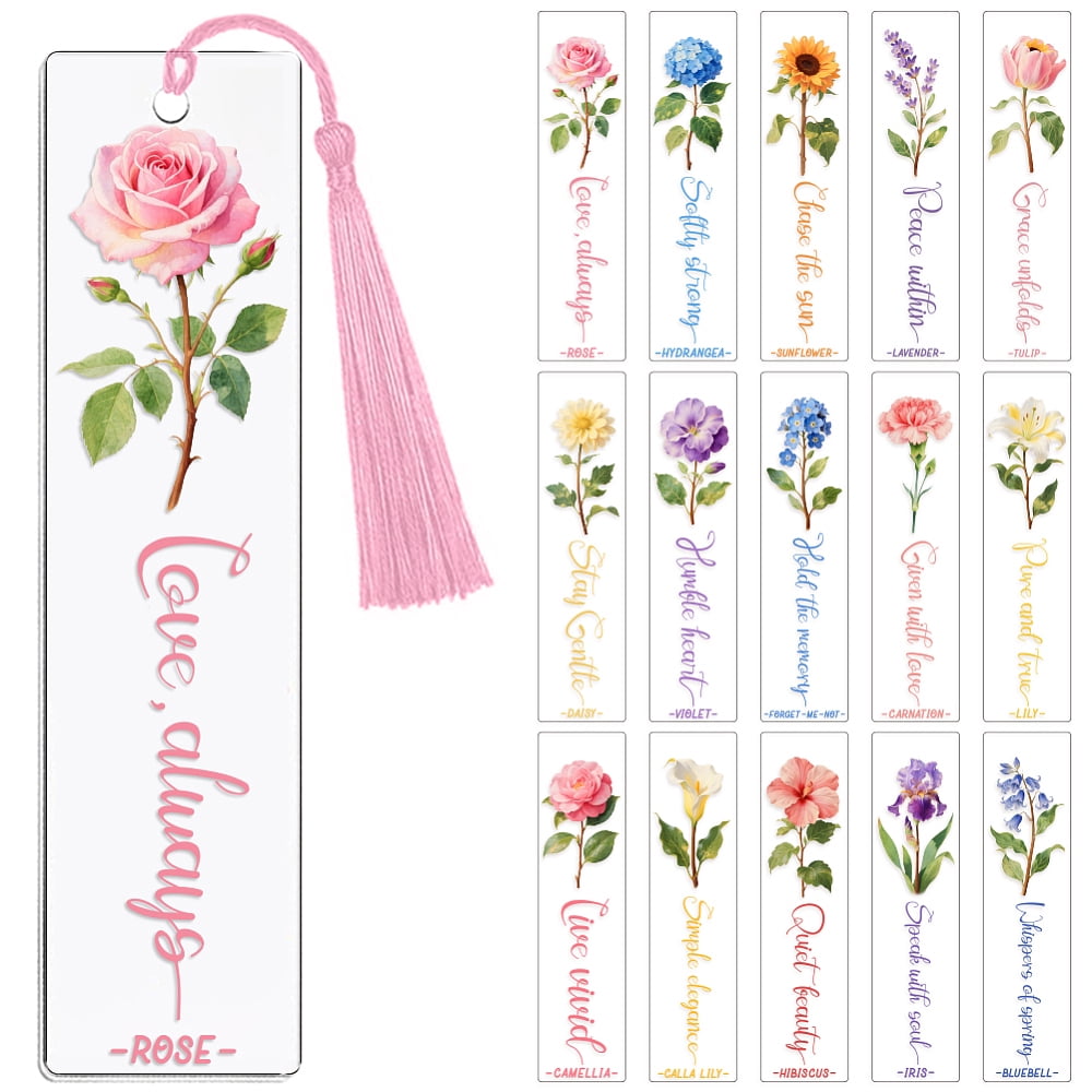 30pcs UV DTF Bookmarks Wraps Transfer Stickers Simple Flowers for Women ...